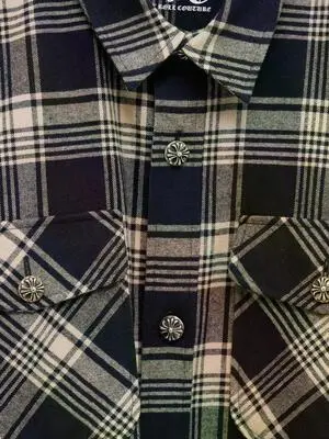 AMAL GUESSOUS Plaid Chest-pocket Shirt