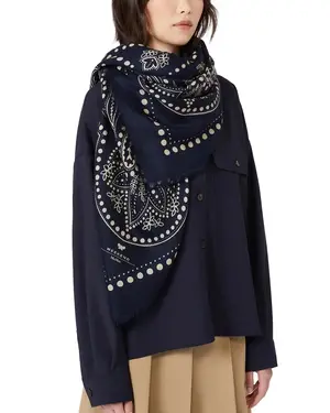 Max Mara Educata Stole Scarf - Midnight Blue