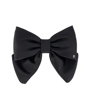Alexandre De Paris Silk Bow Barrette - Black