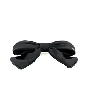 Alexandre De Paris Silk Bow Barrette - Black