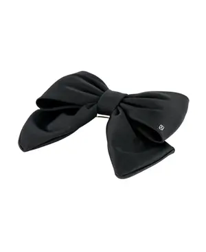 Alexandre De Paris Silk Bow Barrette - Black