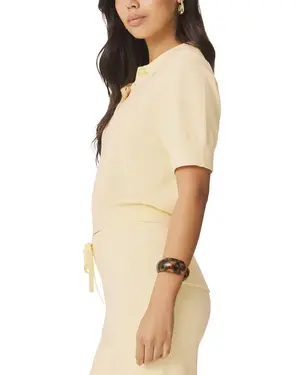 Splendid Christa Polo Short Sleeve Sweater
