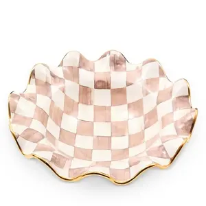 MACKENZIE-CHILDS Check Ceramic Fluted Serving Bowl