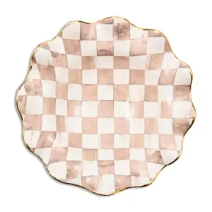 MACKENZIE-CHILDS Check Ceramic Fluted Serving Bowl