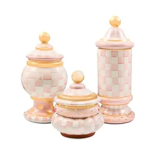 MACKENZIE-CHILDS Check Ceramic Column Canister