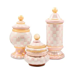 MACKENZIE-CHILDS Check Ceramic Globe Canister