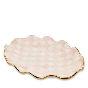 MACKENZIE-CHILDS Check Ceramic Large Serving Platter - Rosy