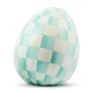 MACKENZIE-CHILDS Check Small Egg Aqua