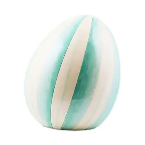 MACKENZIE-CHILDS Stripe Medium Egg - Aqua