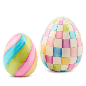 MACKENZIE-CHILDS Stripe Medium Egg - Frolic Spring