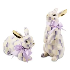 MACKENZIE-CHILDS Check Resting Bunny Figure