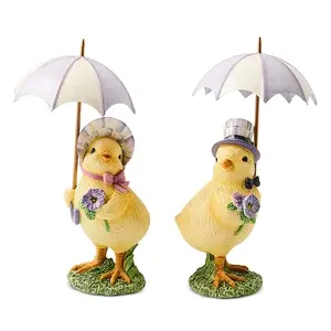 MACKENZIE-CHILDS Party Umbrella Chicks Figures, Set Of 2 - Pansy