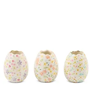 MACKENZIE-CHILDS Patch Ceramic Egg Vases, Set Of 3 - Posie