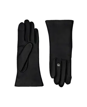 AGNELLE Ines Bague Lambskin Gloves - Black