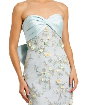 Mac Duggal Strapless Sweetheart Embellished Gown With Bow