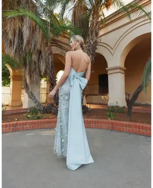 Mac Duggal Strapless Sweetheart Embellished Gown With Bow
