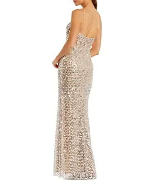 Mac Duggal Embellished Sleeveless Bustier Gown - Nude