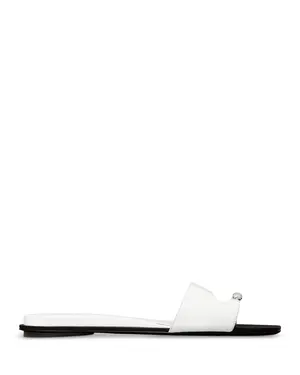 Tory Burch Pierced Leather Slides - Bianco