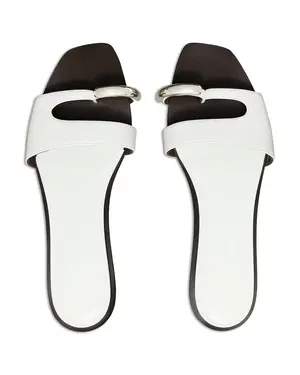 Tory Burch Pierced Leather Slides - Bianco