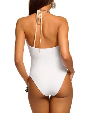 Ramy Brook Madison Plunging Neck Swimsuit - White