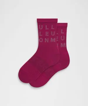 Lululemon Power Stride Crew Socks Raspberry Rave