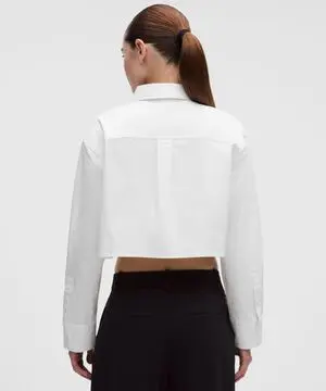 Lululemon Woven Cropped Button-up Long-sleeve Shirt - White
