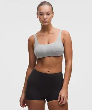 Lululemon Wundermost Ultra-soft Nulu Scoop-neck Bralette - Heathered Core Medium Grey