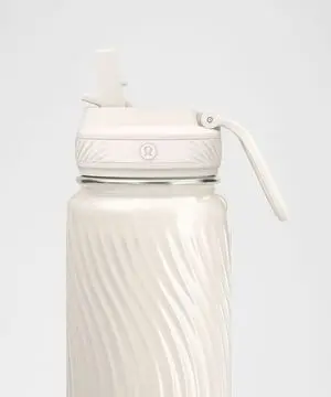 Lululemon Back To Life Sport Bottle 24oz Straw Lid - Light Ivory