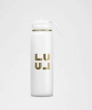 Lululemon Back To Life Sport Bottle 24oz Straw Lid - White