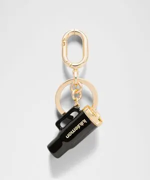 Lululemon Tumbler Charm Keychain - Black/gold