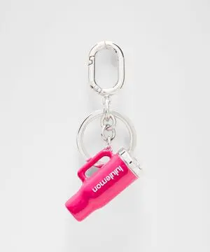 Lululemon Mini Tumbler Keychain - Flamingo Fun/silver