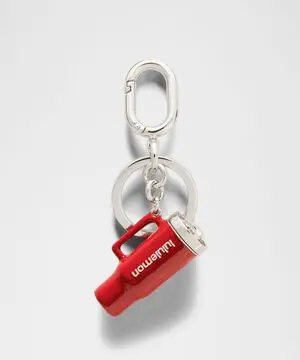 Lululemon Tumbler Charm Keychain - Oxford Red/silver