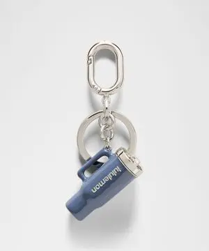 Lululemon Tumbler Charm Keychain - Prep Blue/silver