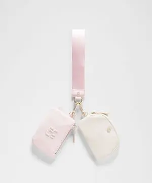 Lululemon Dual Pouch Wristlet - Pink Pearl/light Ivory/gold
