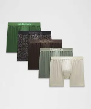 Lululemon Always In Motion Boxer Brief 5 - True Leopard Mini Wp Black Multi/mahogany Muse/ivy Grove/willow Leaf/meadow Haze