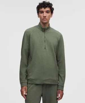 Lululemon Ease The Day Half Zip - Heathered Sassy Sage/black