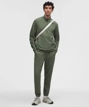 Lululemon Ease The Day Half Zip - Heathered Sassy Sage/black