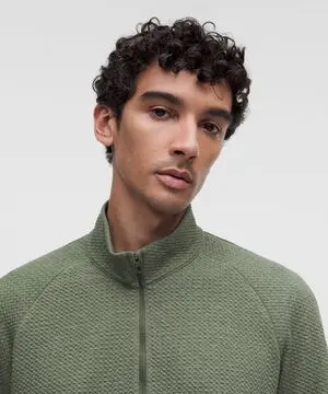 Lululemon Ease The Day Half Zip - Heathered Sassy Sage/black