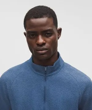 Lululemon Ease The Day Half Zip - Heathered Blue Twill/black