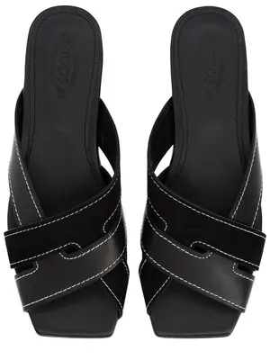 TOD'S Cross-strap Sandals - Black