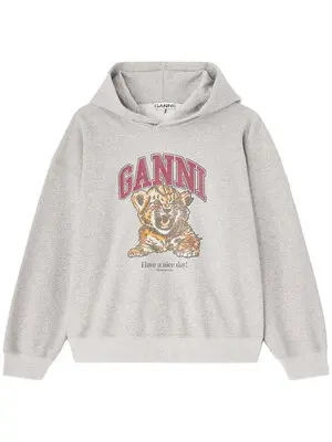 GANNI Sweatshirt With Logo - Grey