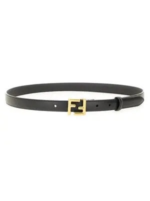 Fendi Belt With Ff Buckle - Black