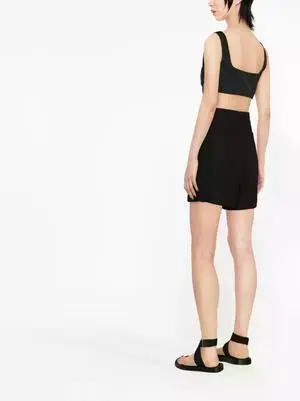 Red Valentino Tie-front Cropped Tank Top - Black