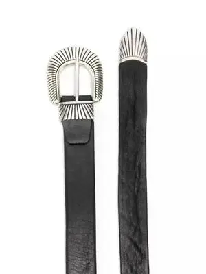 ERALDO Textured-buckle Leather Belt