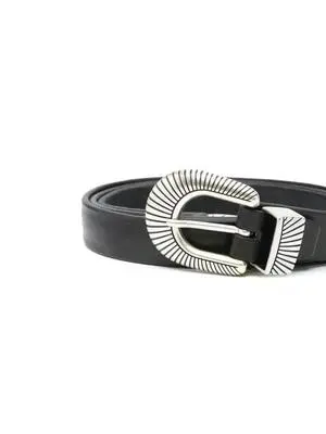 ERALDO Textured-buckle Leather Belt