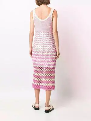 Red Valentino Striped Crochet Knit Dress