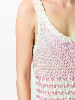 Red Valentino Striped Crochet Knit Dress