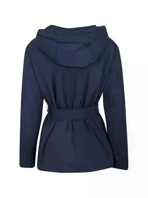 Herno Hooded Belted Jacket - Blue