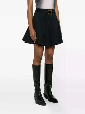 Versace Belted Pleated Skirt