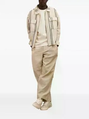 ONLY THE BLIND Striped Patch-pocket Jacket
